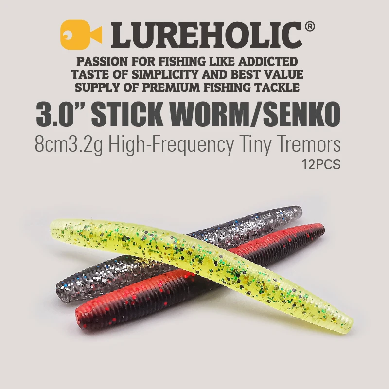 LUREHOLIC-3-0-Stick-Worm-Senko-12PCS-8cm-3-2g-High-Frequency-Tiny ...