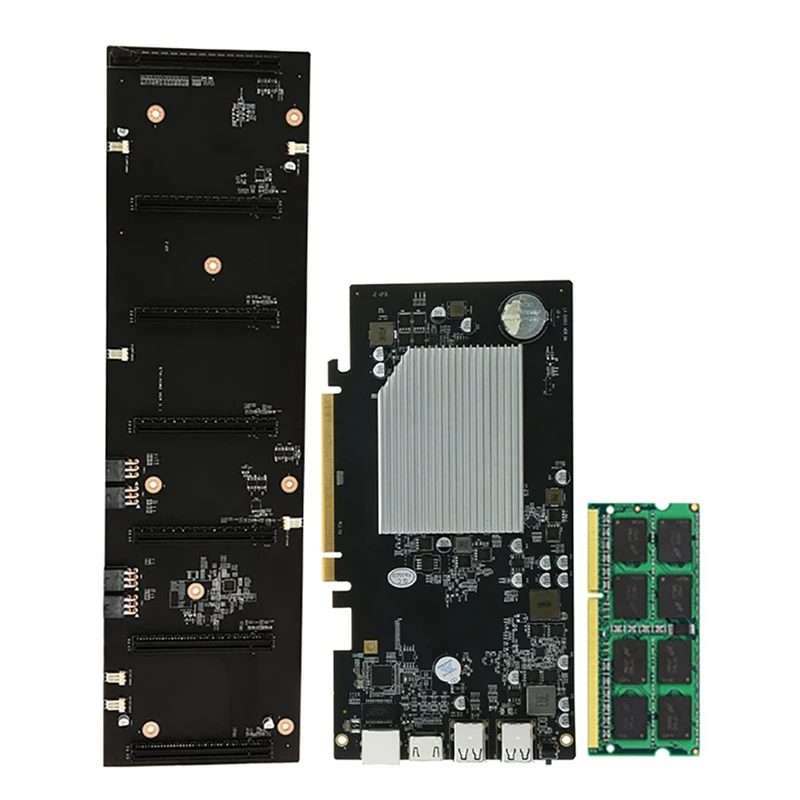 ETH HSW2 BTC Mining Motherboard 6 Cards PCIE X16 Graphics Slot 70mm ...