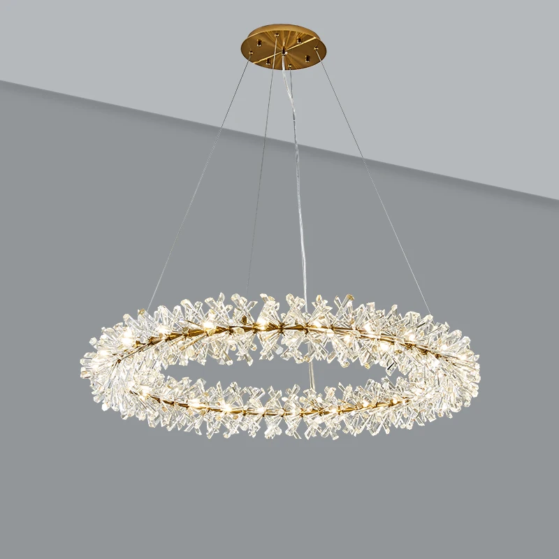 Modern Luxury Crystal Chandelier Lighting Fixtures Golden Art Design ...