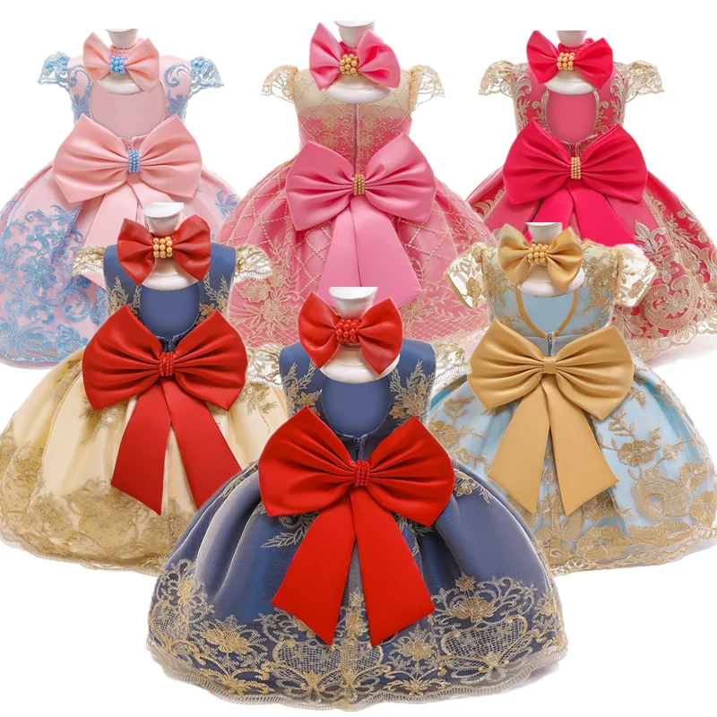1 2 Years Old Baby Girls Dress For Kids 1st 2st Birthday Party Bow 1-2-years-old-baby-girls-dress-for-kids-1st-2st-birthday-party-bow