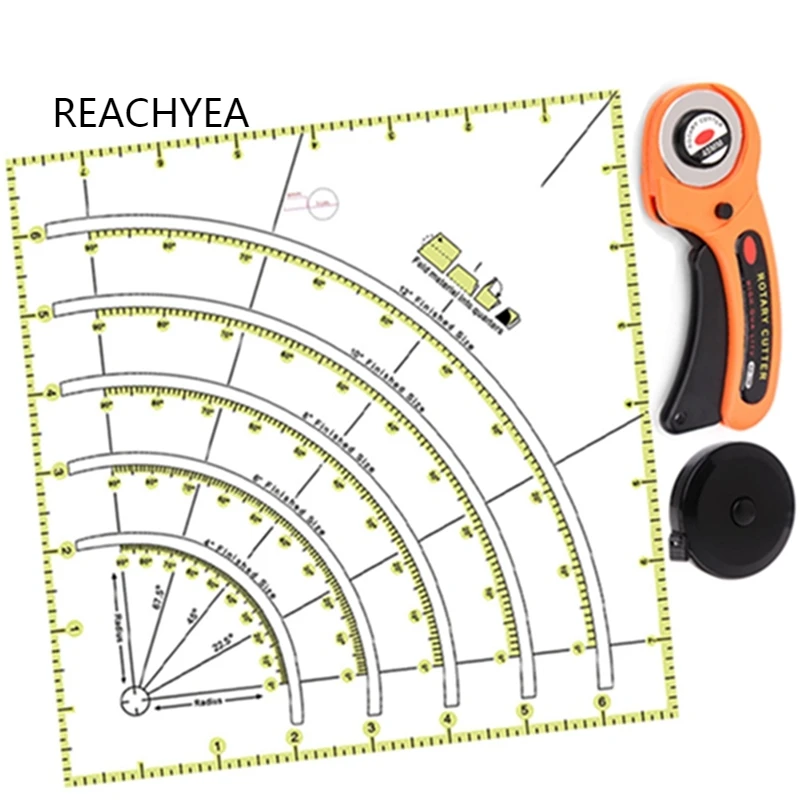 Arcs-Fans-Quilt-Circle-Cutter-Ruler-Kit-with-Rotary-Cutter-Wheel-Tape ...