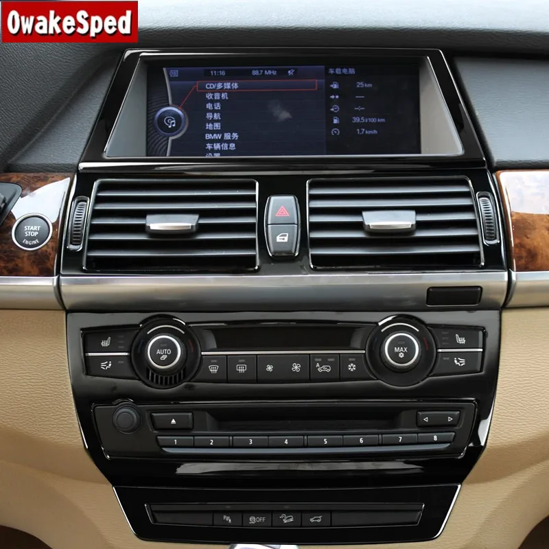Car Console Central CD Panel Navigation Frame Decoration Black AC Vents ...