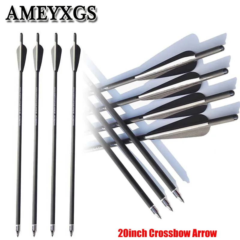 12/24pc 20inch Crossbow Arrows Mix Carbon Replaceable Arrowheads ...