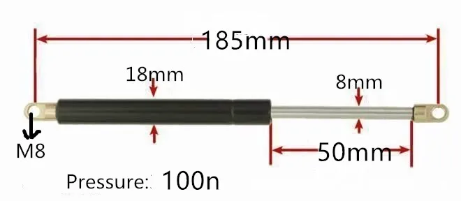 34pcs 185mm Hole Center 50mm Stroke Auto Gas Spring 100n Force Lift ...