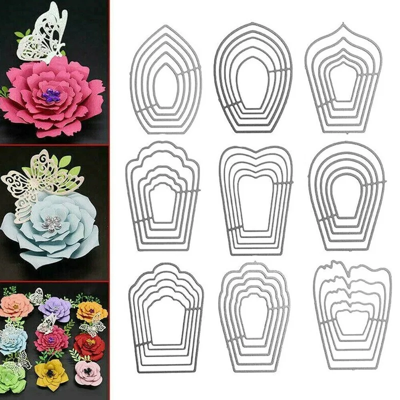 3D Flowers Petal Metal Cutting Dies Different for DIY Flowers ...