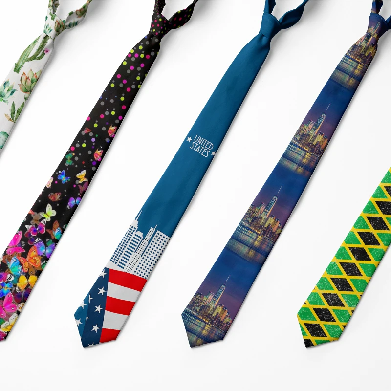 New-Fashion-Modern-City-Men-Ties-3D-Printed-National-Flag-Ties-For-Men ...
