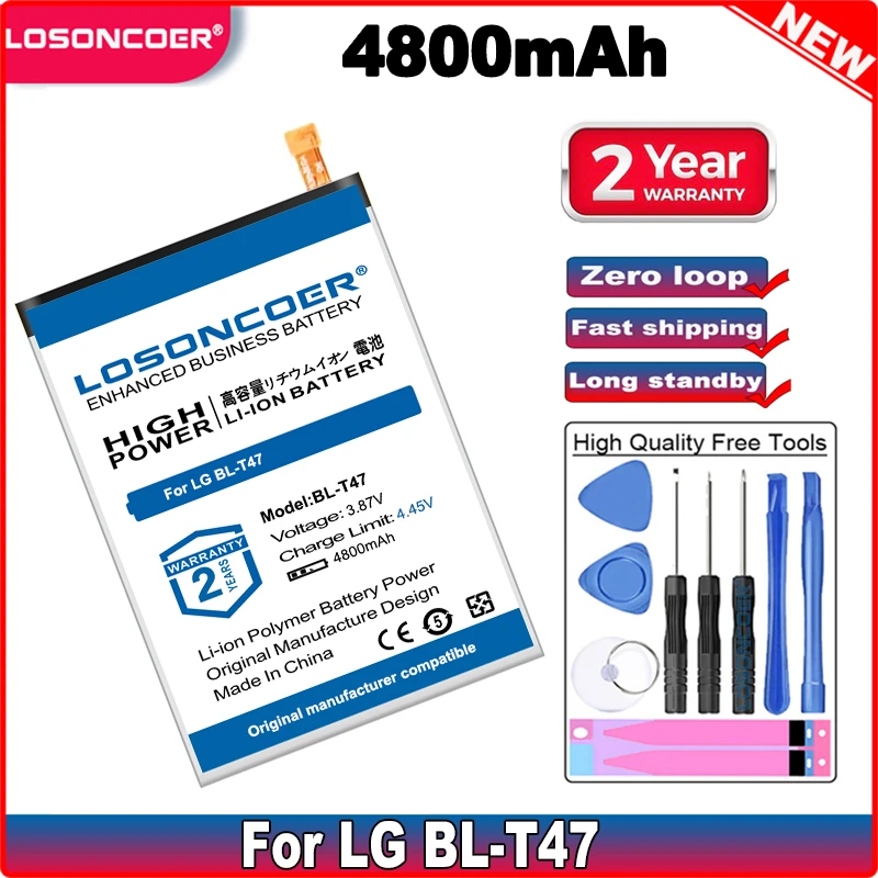 LOSONCOER BL T47 배터리, LG 벨벳 LMG900TM 벨벳 5G BL T47 G9 휴대폰 배터리, 4800mAh|휴대폰 배터리| - AliExpress