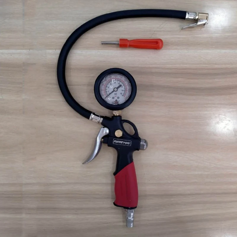 Car Tire Air Pressure Gauge Dial Meter Vehicle Inflation Gun Handle ...