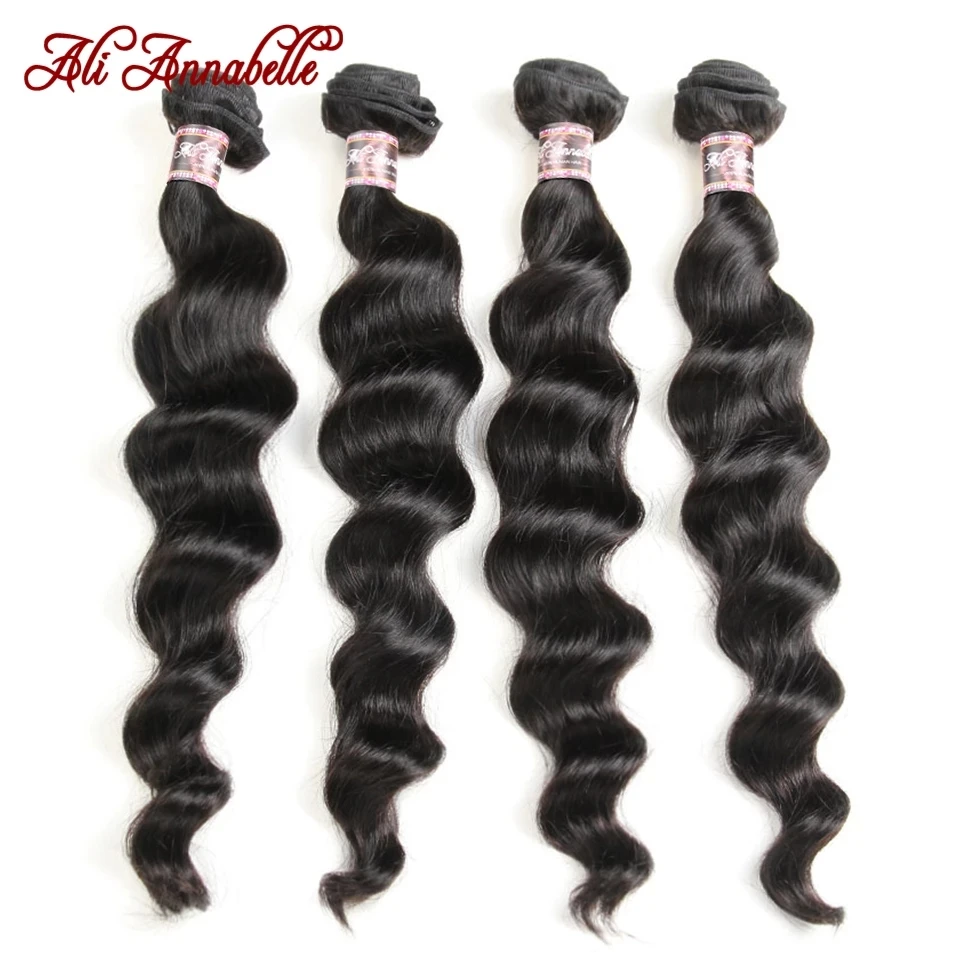 Ali Annabelle Brazilian Human Hair Loose Wave Bundles 100% Human Hair ...