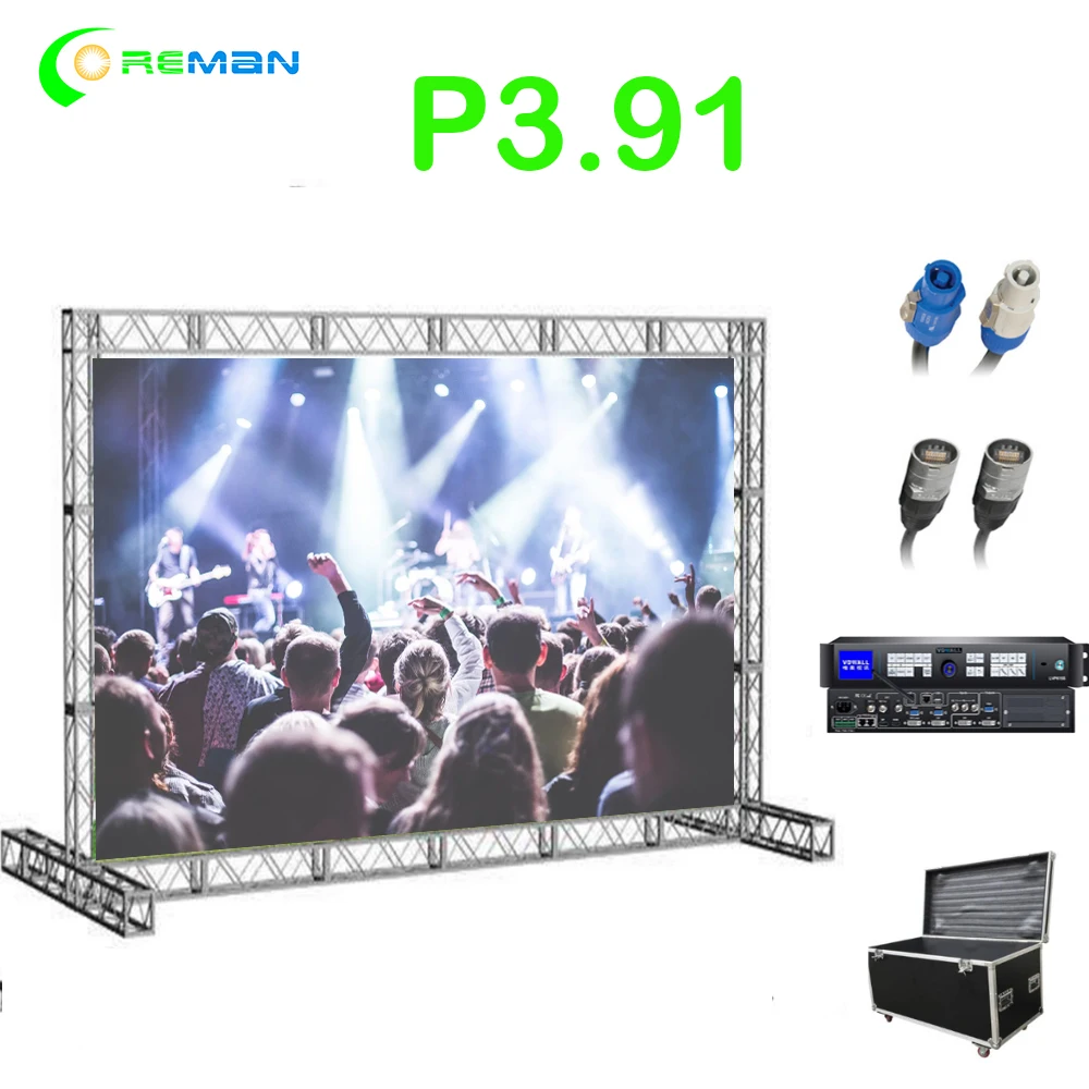 P3.91 Led Video Wall Panel Screen 500x500 Aluminium Full Color Outdoor Rental Led Cabinet P3.91 ...
