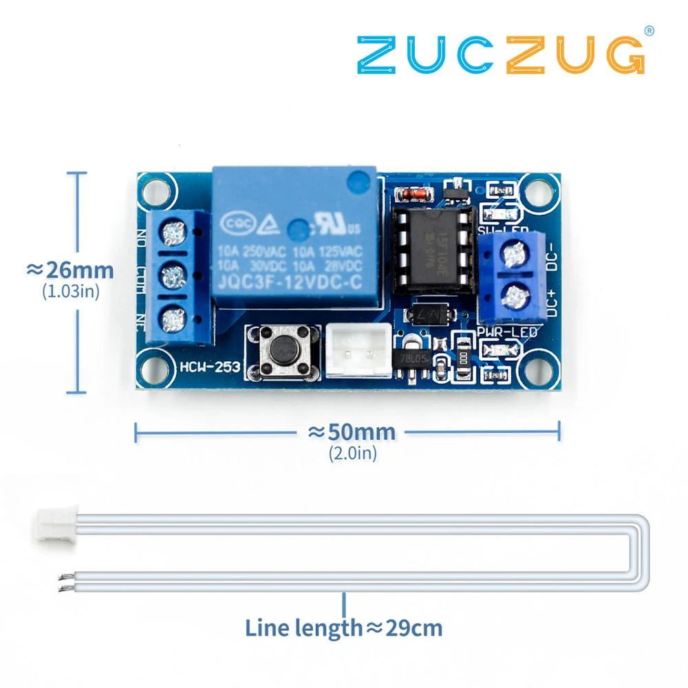 24V 1 Channel Latching Relay Module with Touch Bistable Switch MCU Control Line Business ...