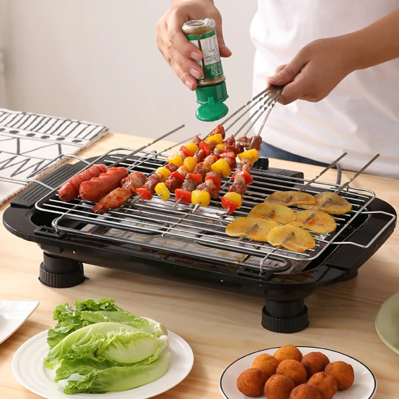 2000W Electric Grill Barbecue Machine Roasting Pan 5 Gear Adjustable ...