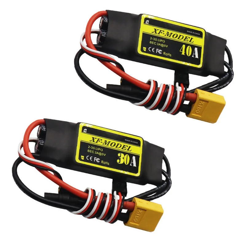 XF30A XF40 30A 40A Brushless ESC T / XT60 Plug For SU27 RC Airplane EPO ...