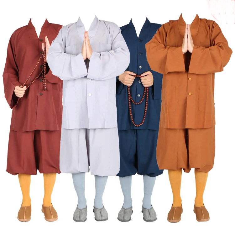 Unisex Summer buddha lay suits Buddhist zen clothing Shaolin Monk kung ...