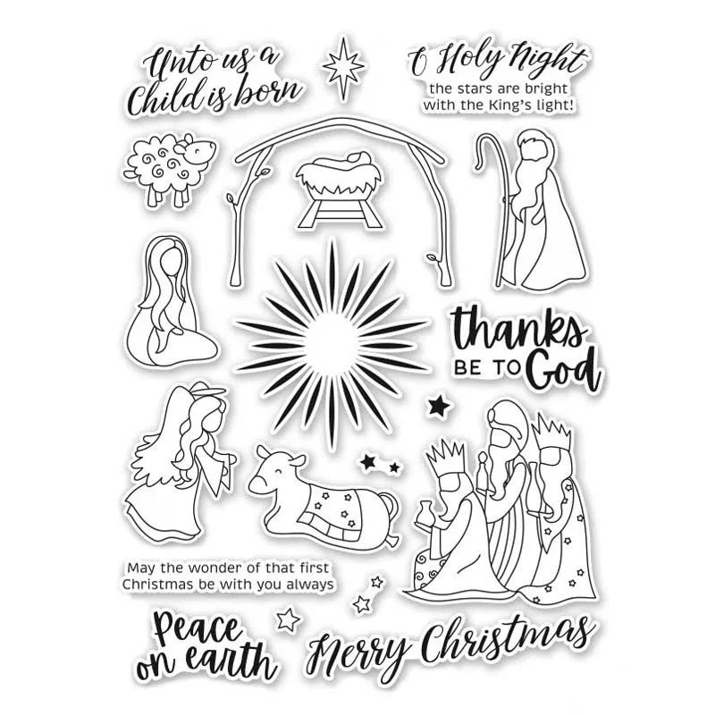 Holy Night Clear Stamps 2021 New The Birth Of Jesus Stamp for DIY ...