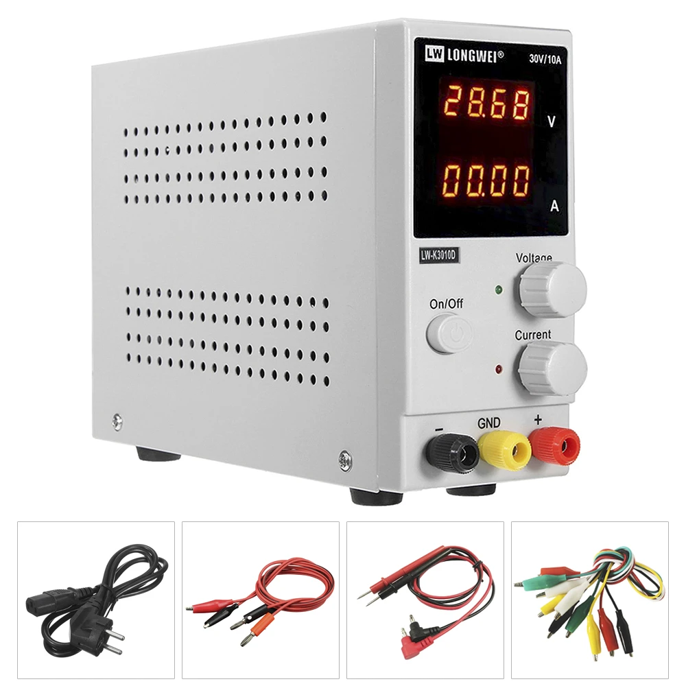 New 30V 10A DC Power Supply Adjustable 4 Digit Display Mini Laboratory ...