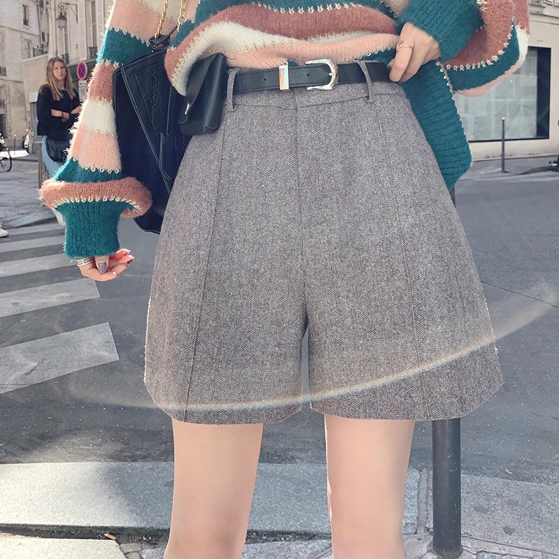 Shorts Autumn Winter Women | Woolen Shorts Womens Winter | Mishow ...