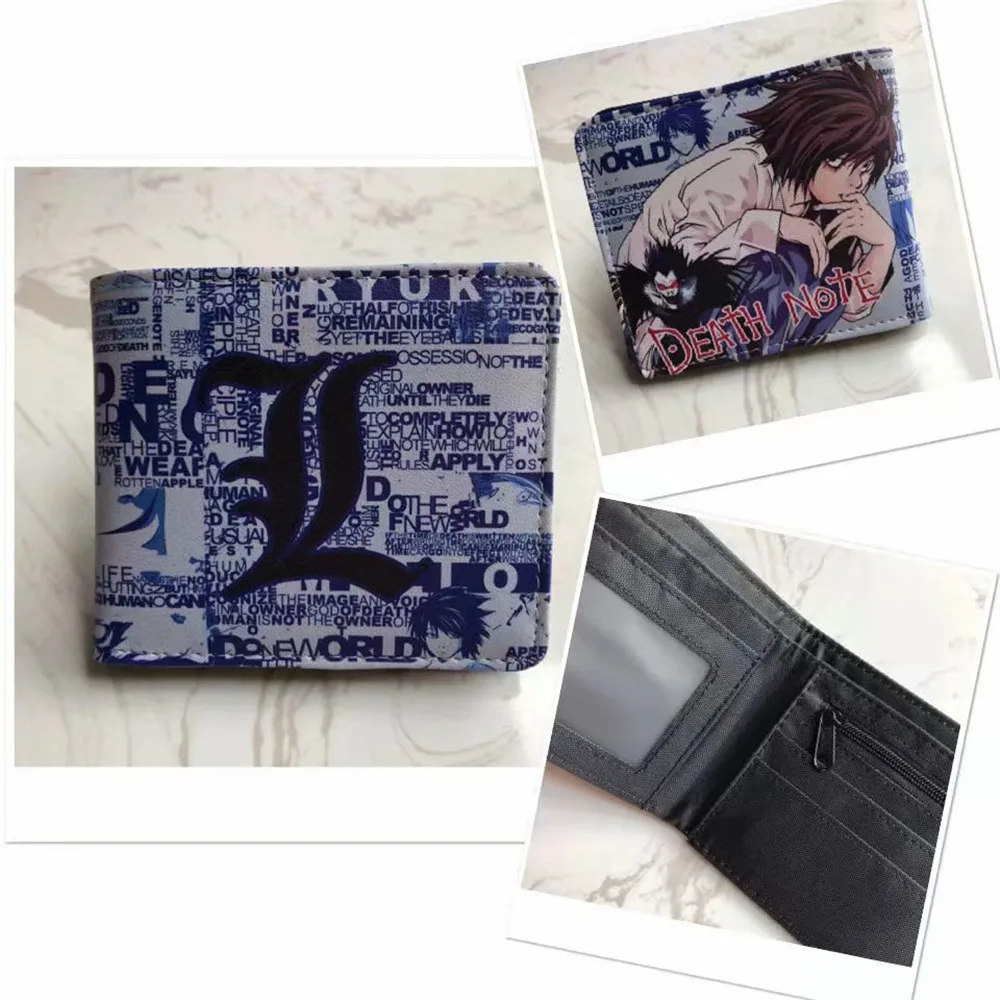 Cartera de Anime Death Note para hombre, billetera corta, tarjetero de ...