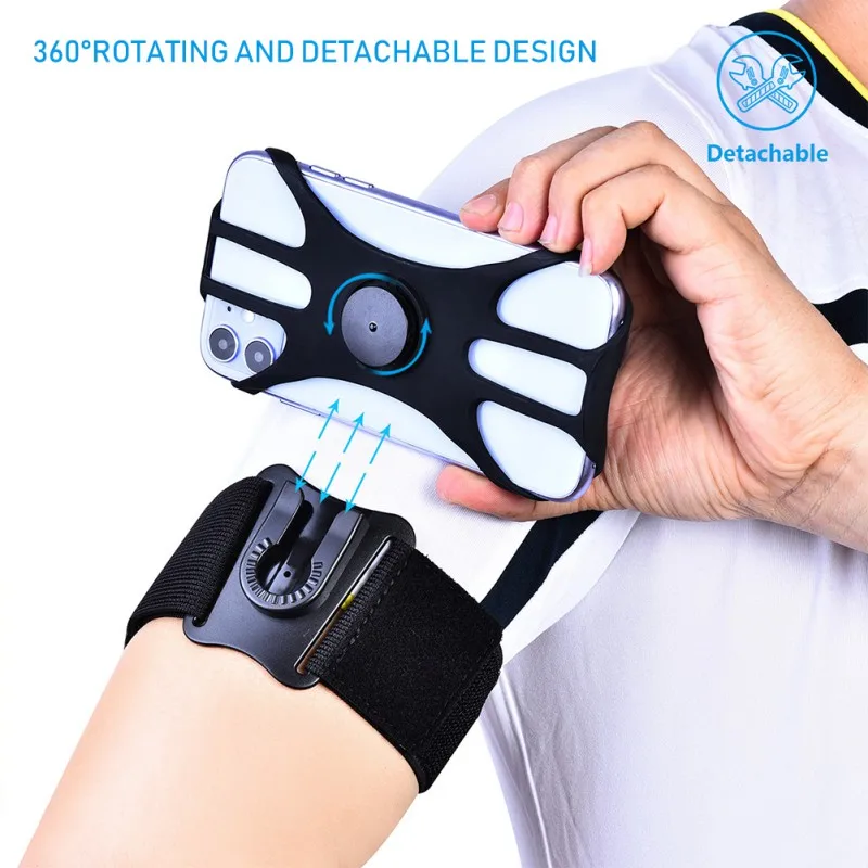 2 In 1 Running Armband Phone Holder Bag Arm Belt Wrist Band Fits For 4. ...
