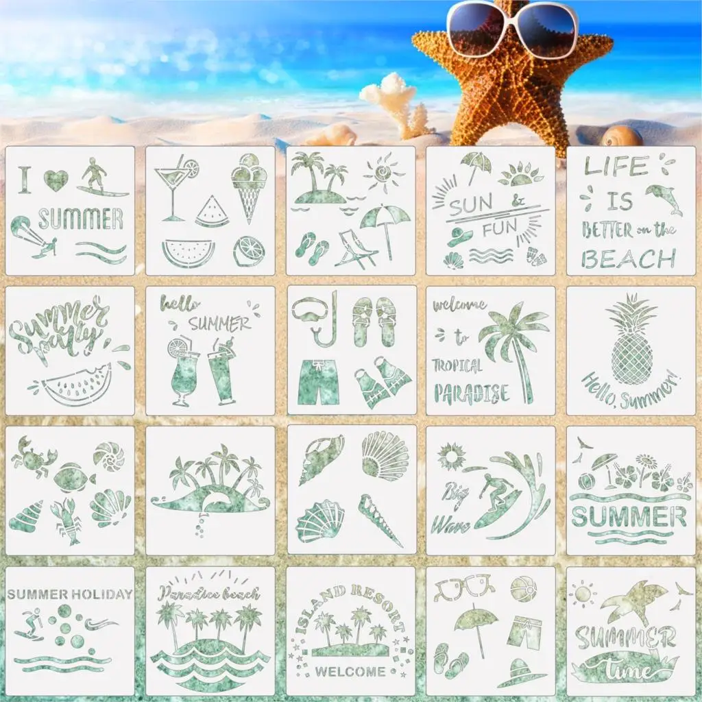 Beach Stencils For Walls