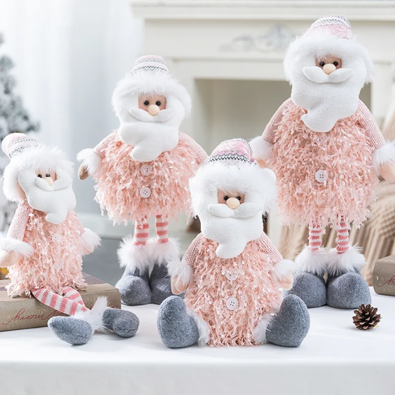 Pink-Santa-Claus-Snowman-Plush-Dolls-Plush-Stuffed-Toy-Christmas ...