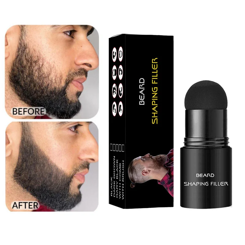 Beard Filler Hair Powder Stamp Waterproof Mustache Repair Enhancer ...
