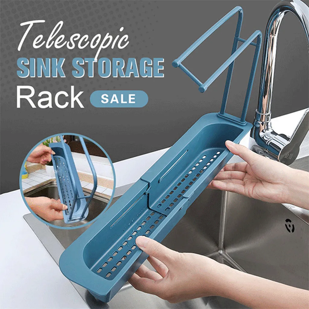 Telescopic Sink Kitchen Rack Storage Holder Expandable Storage Drain