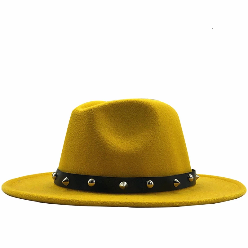 Sombrero de fieltro con cinturón para hombre y mujer, sombrero Fedora ...