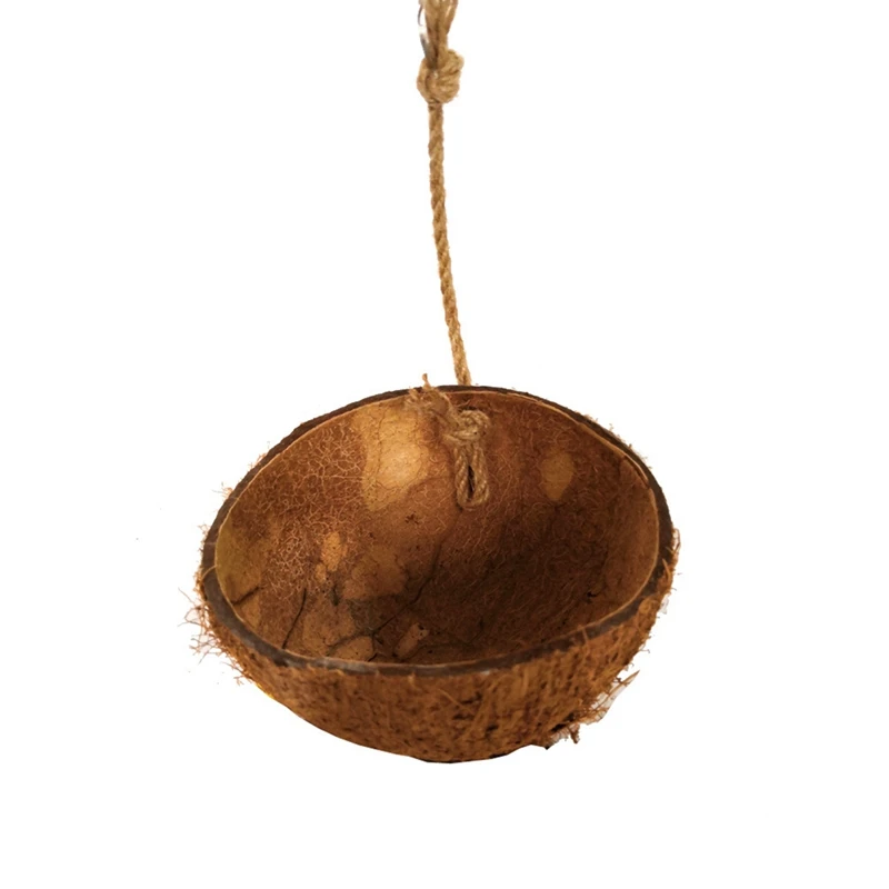 Pet Cage Swing Toy For Birds Natural Coconut Shell Bird House Hideout ...