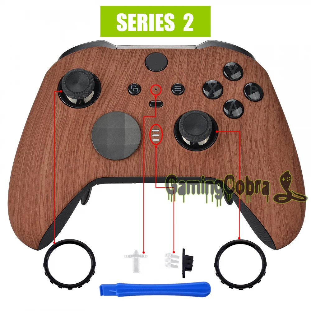 eXtremeRate Wood Grain Soft Touch Faceplate Front Housing Shell Repair ...