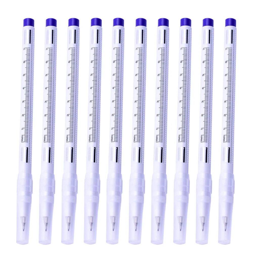 10pcs Sterilized Skin Marker Pen Stencil Ruler For Tattoo Piercing Skin ...