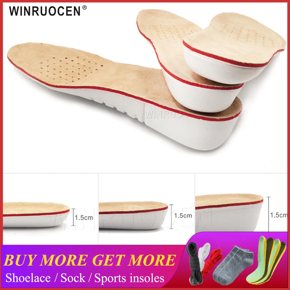 Winruocen Height Increase Insole Eva Pigskin Insoles Gel Insoles Flat ...