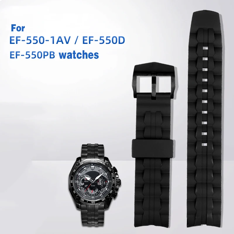 Rubber Watchband For Casio Ef-550 Edifice Series Strap Rubber Resin ...
