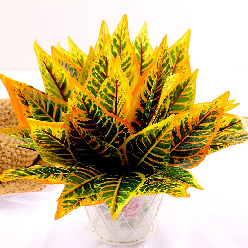 35cm-Artificial-Plants-Flowers-silk-Leaf-Plastic-Green-Grass-Tree-Plant ...