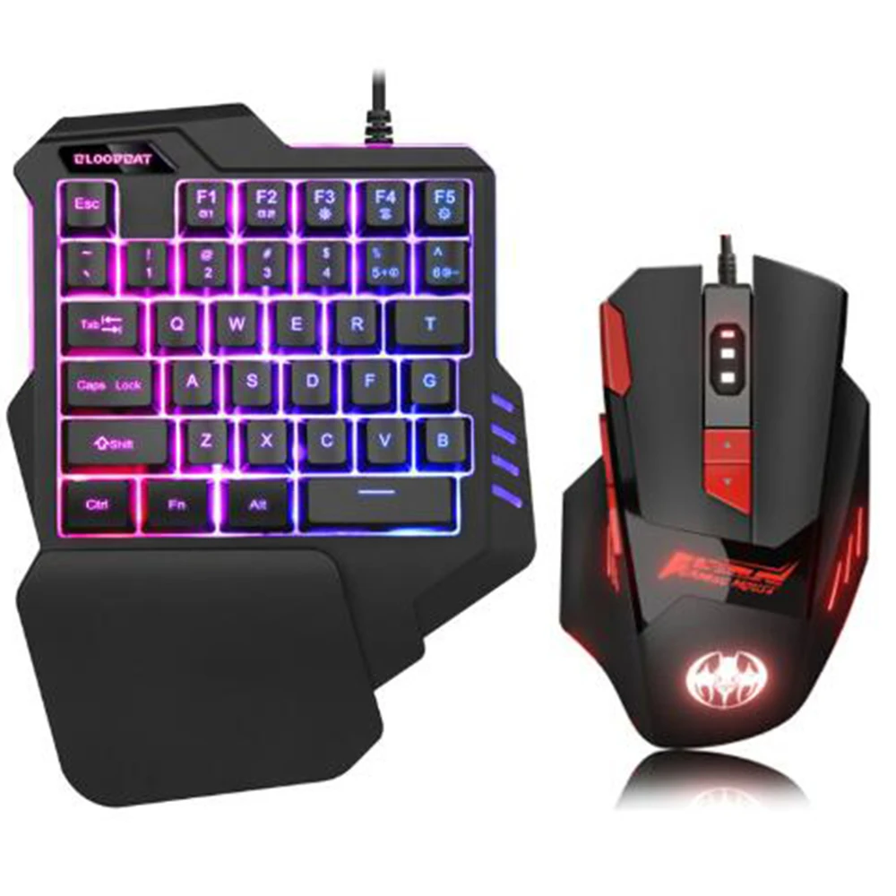 1.6m Wired Gaming Keypad Mouse With Rgb Led Backlight 35 Keys One ...
