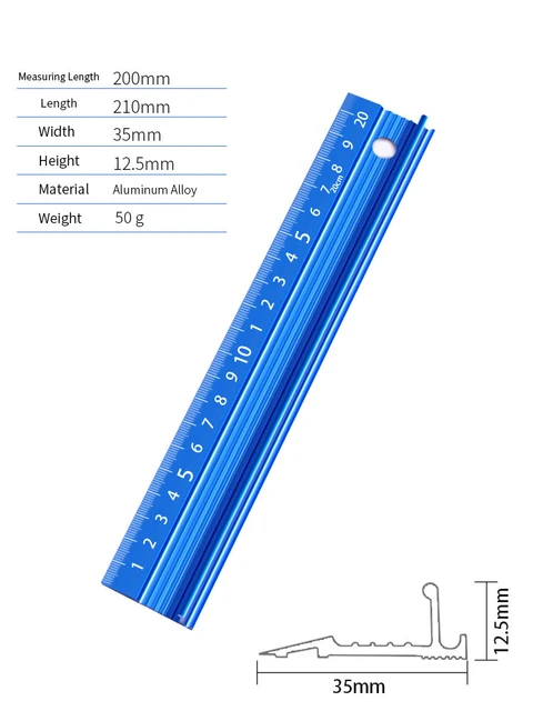 30cm-100cm Aluminum Alloy Protective Ruler High Precision Anti-slip ...