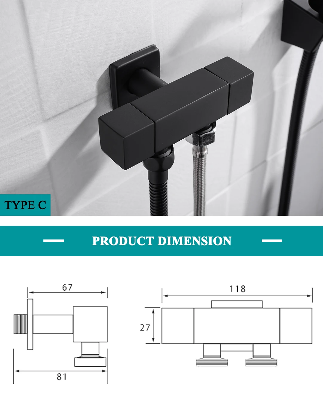Bidet,Pulvérisateur mural de Bidet Shattaff, robinet froid pour salle ...