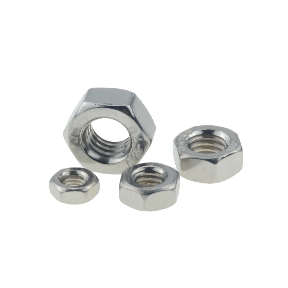 Tuerca hexagonal de acero inoxidable A2 304, M1.6, M2, M2.5, M3, M4, M5 ...