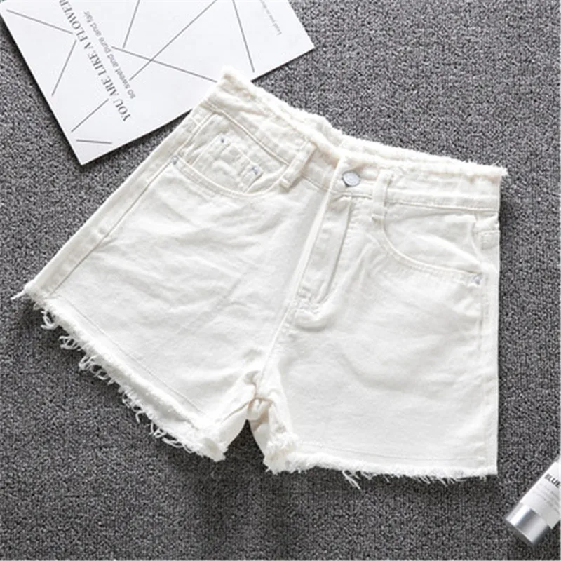 shorts new high waist elastic waist denim shorts female summer thin ...