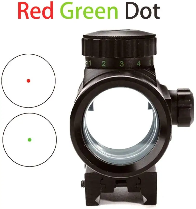 1x40 Red Dot Scope Sight Tactical Rifle Scope Green Red Dot Collimator ...