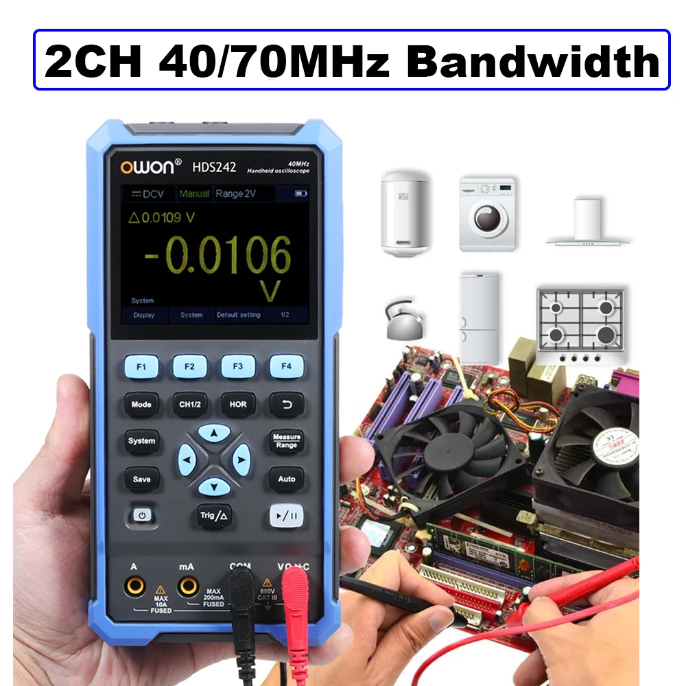 OWON HDS272S Oscilloscope Multimeter Waveform Generator 2CH, 52% OFF