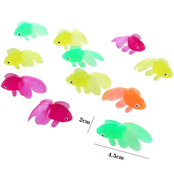 20Pcs/lot Mini Soft Rubber Gold Fish Baby Bath Toys Plastic Simulation ...