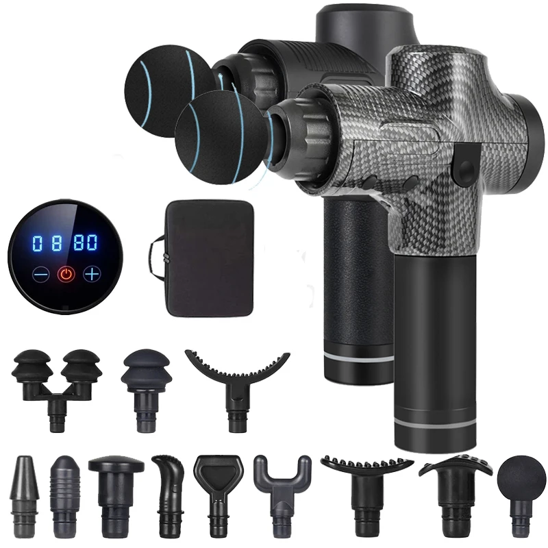 12 Heads Lcd Touch Massage Gun Deep Tissue Percussie Muscle Massager 30 ...