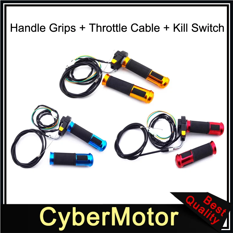 22mm 7/8 ''Blau Drossel Handgriffe + Kabel + Töten Stop Schalter Für ...