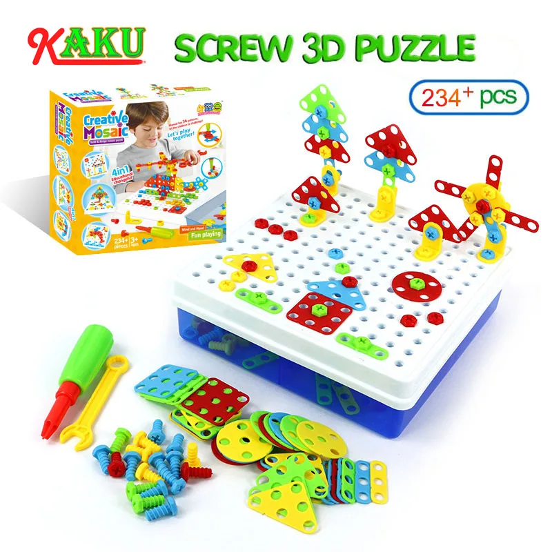 234PCS Drill Screw Group Toy Nut Assembling Building Block Design Kit ...