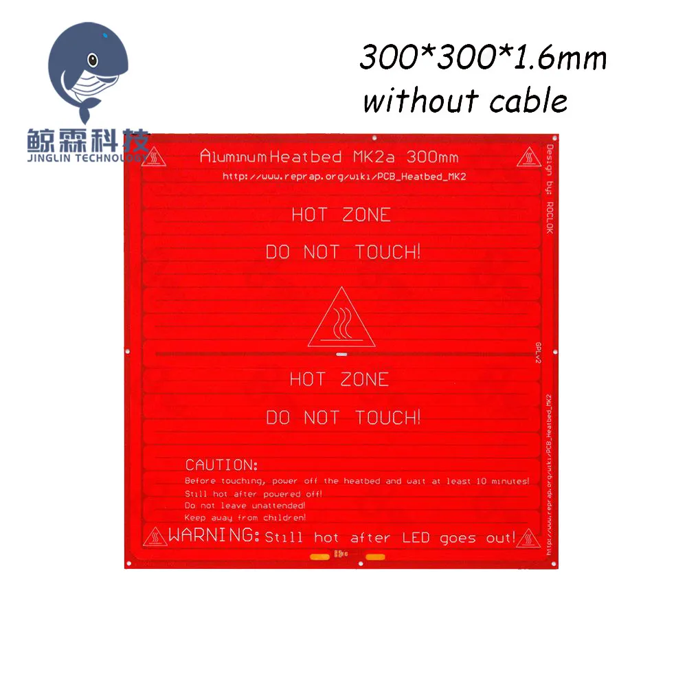 MK2A RepRap RAMPS 1,4 PCB 300*300*1,6 мм Тепловая MK2A+ светодиодный ...