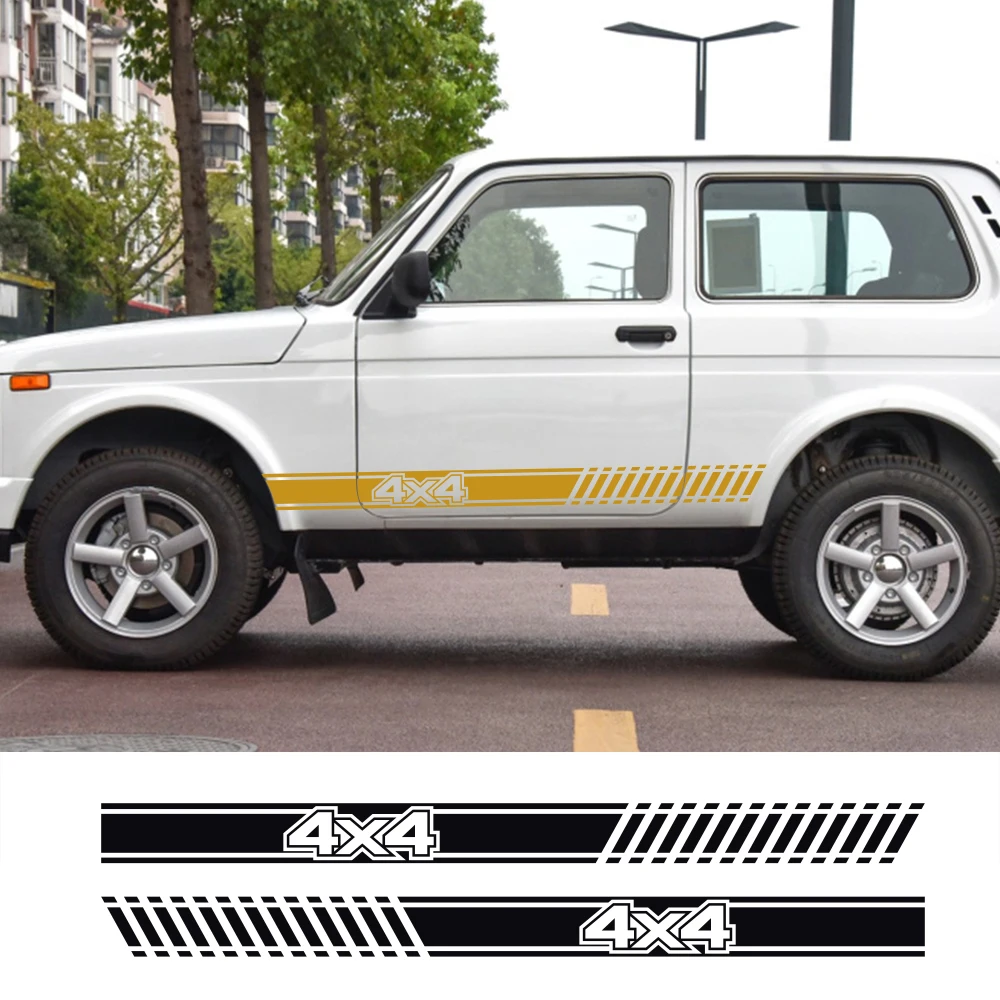 2Pcs-Car-Long-Side-Stripes-Sticker-Vinyl-Film-Auto-DIY-Decals-For-LADA ...