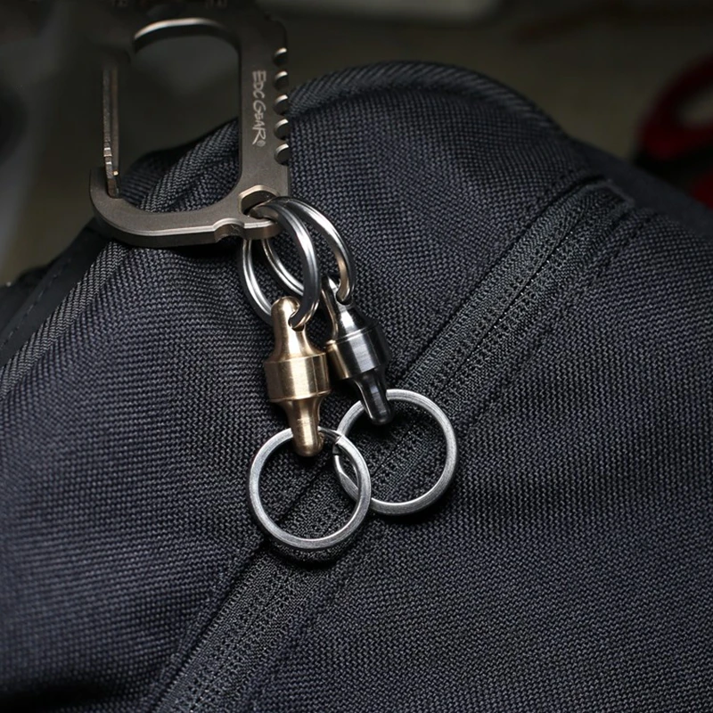 Edc Titanium Alloy/brass Quick Release Detachable Keychain Portable Key ...