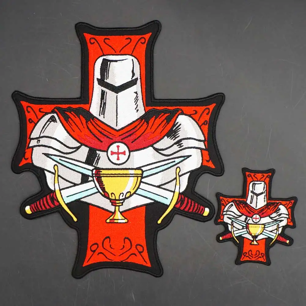 Crusader-Knights-Templar-Embroidery-Motorcycle-Biker-Patch-Sticker ...