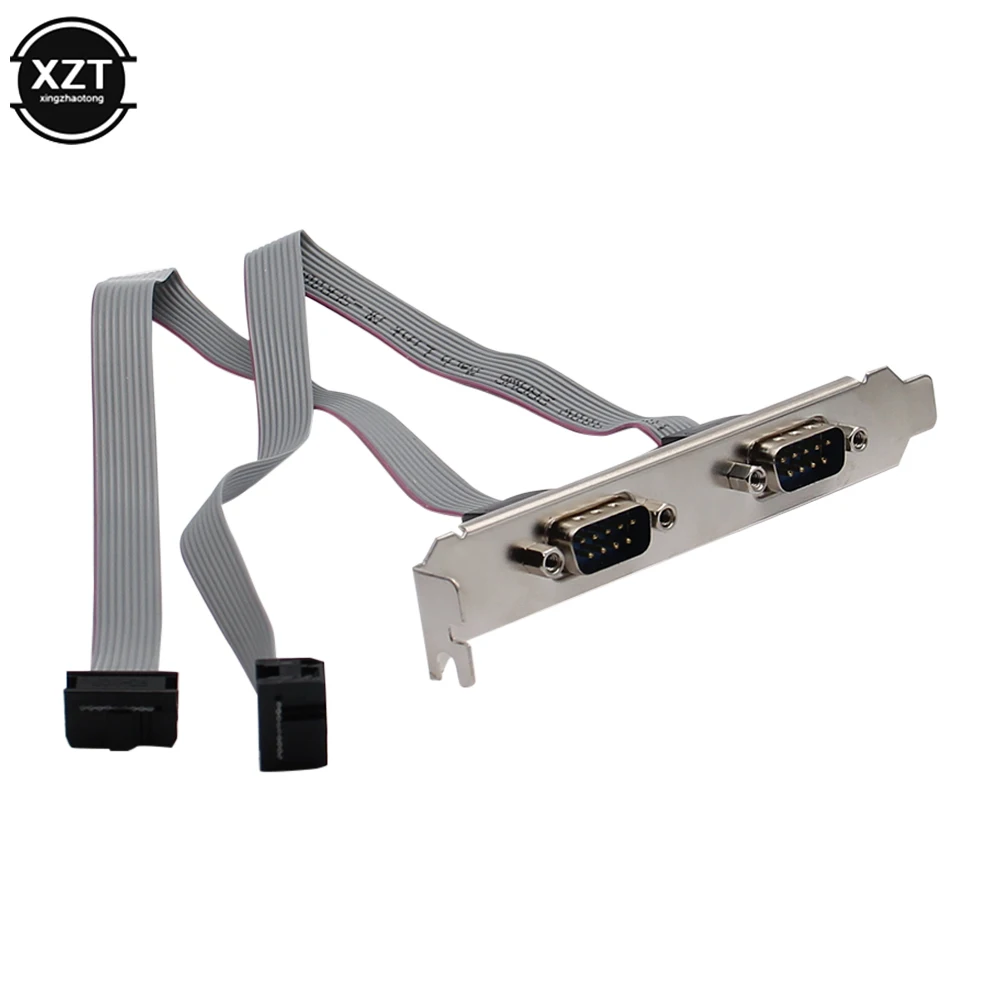2-Port-Serial-RS232-DB9-Male-COM-Port-to-IDC-10pin-Cable-Host-Case-PC ...